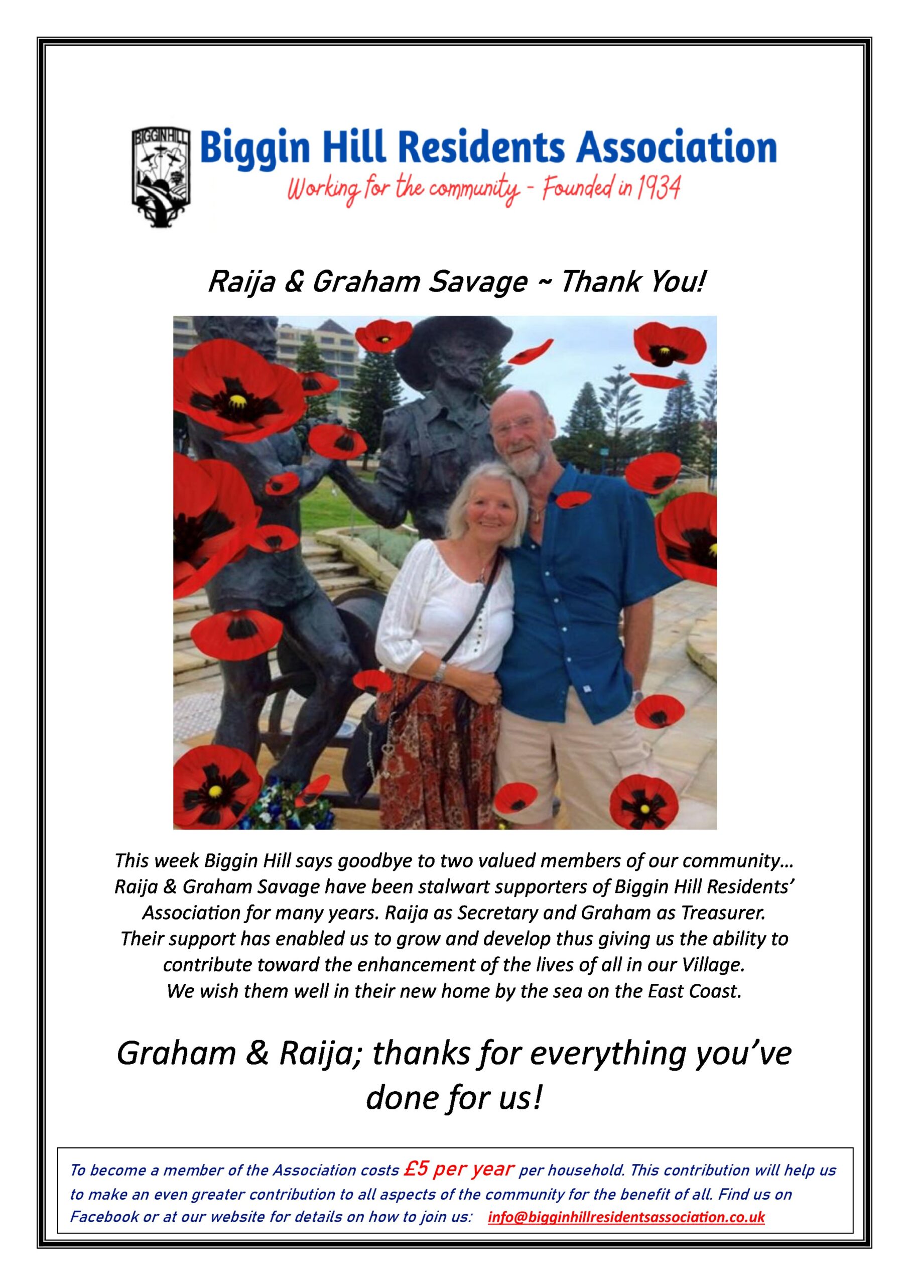 Raija and Graham Savage – Biggin Hill Residents Association